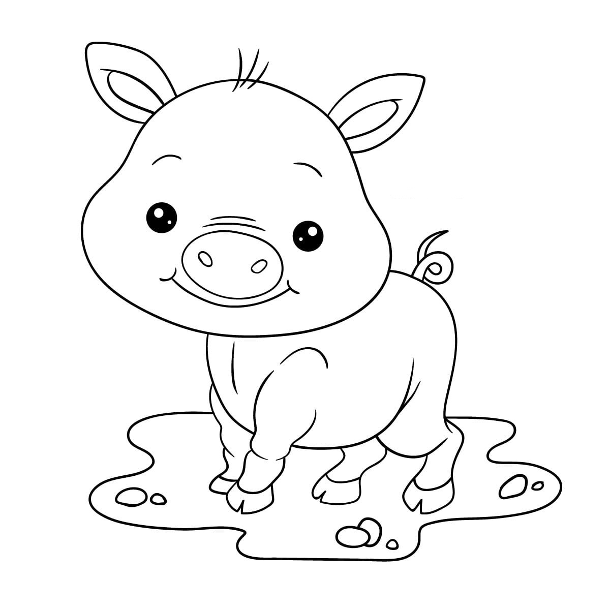 Kolorowanka Słodka świnka do druku i online