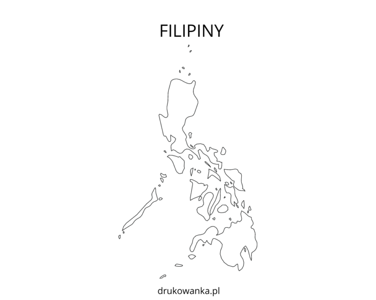 Kolorowanka Filipiny mapa do druku i online
