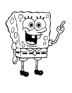 Kolorowanka Spongebob rysunek dla dzieci do druku i online