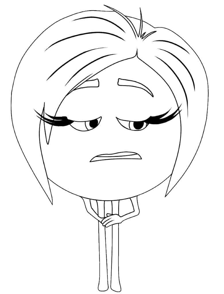 Kolorowanka Mary Meh z Emotki film do druku i online