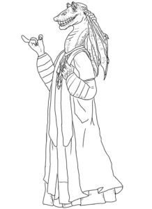 Kolorowanka Jar Jar Binks do druku i online